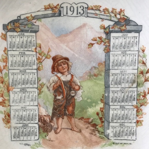 Accents | Antique Vintage 1913 Calendar Plate Dundee Oregon | Poshmark